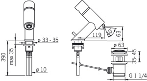 Alessi Design Bidetbatteri Oras nr 8518 i Krom - 705275004