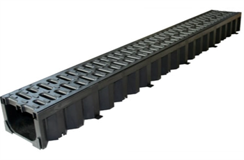 ACO HEXALINE 1000 mm rende med sort rist i kunststof Længde 100 Cm ...